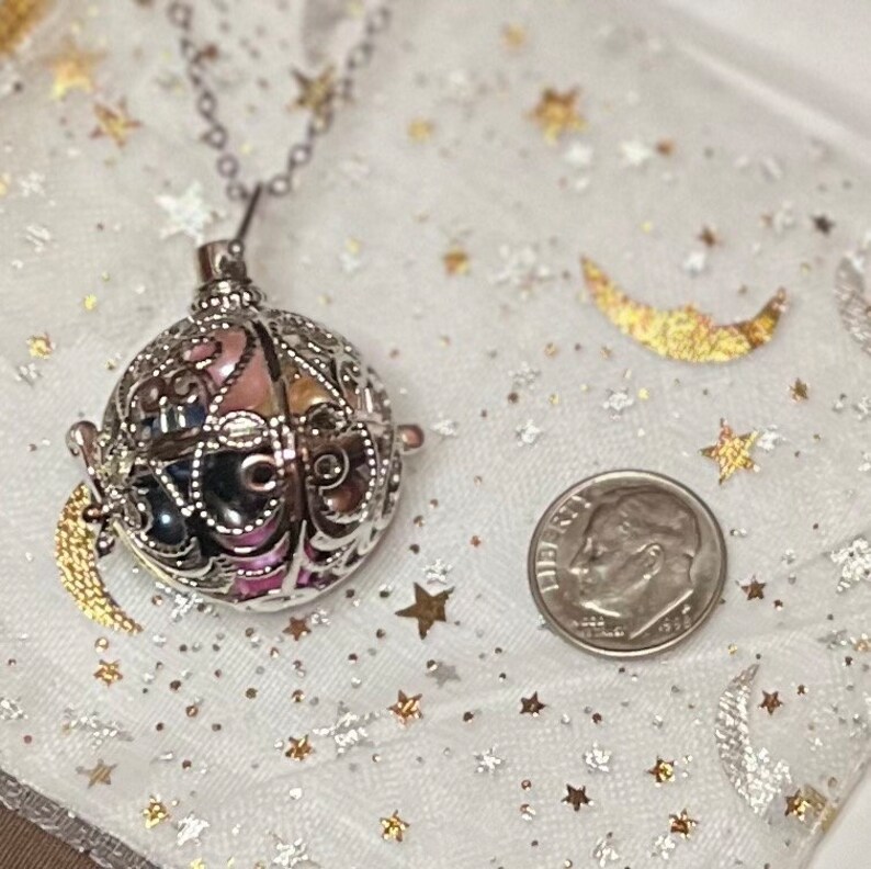 Cage Pendant 8 Pearls W Chain, 8 Genuine Colored Pearls in Filigree ...