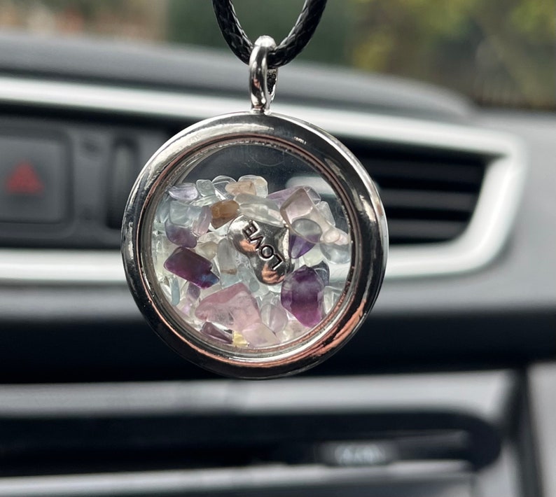 Crystal Locket Pendant Necklace, Crystal Floating Glass Locket, Crystal ...