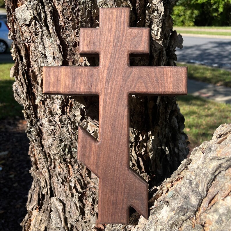 Solid Walnut Wooden Orthodox Wall Cross Large - Etsy
