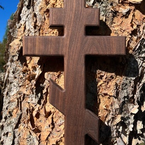 Solid Walnut Wooden Orthodox Wall Cross - Etsy