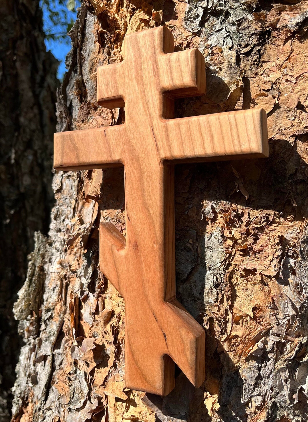 Solid Cherry Wooden Orthodox Wall Cross - Medium - Etsy