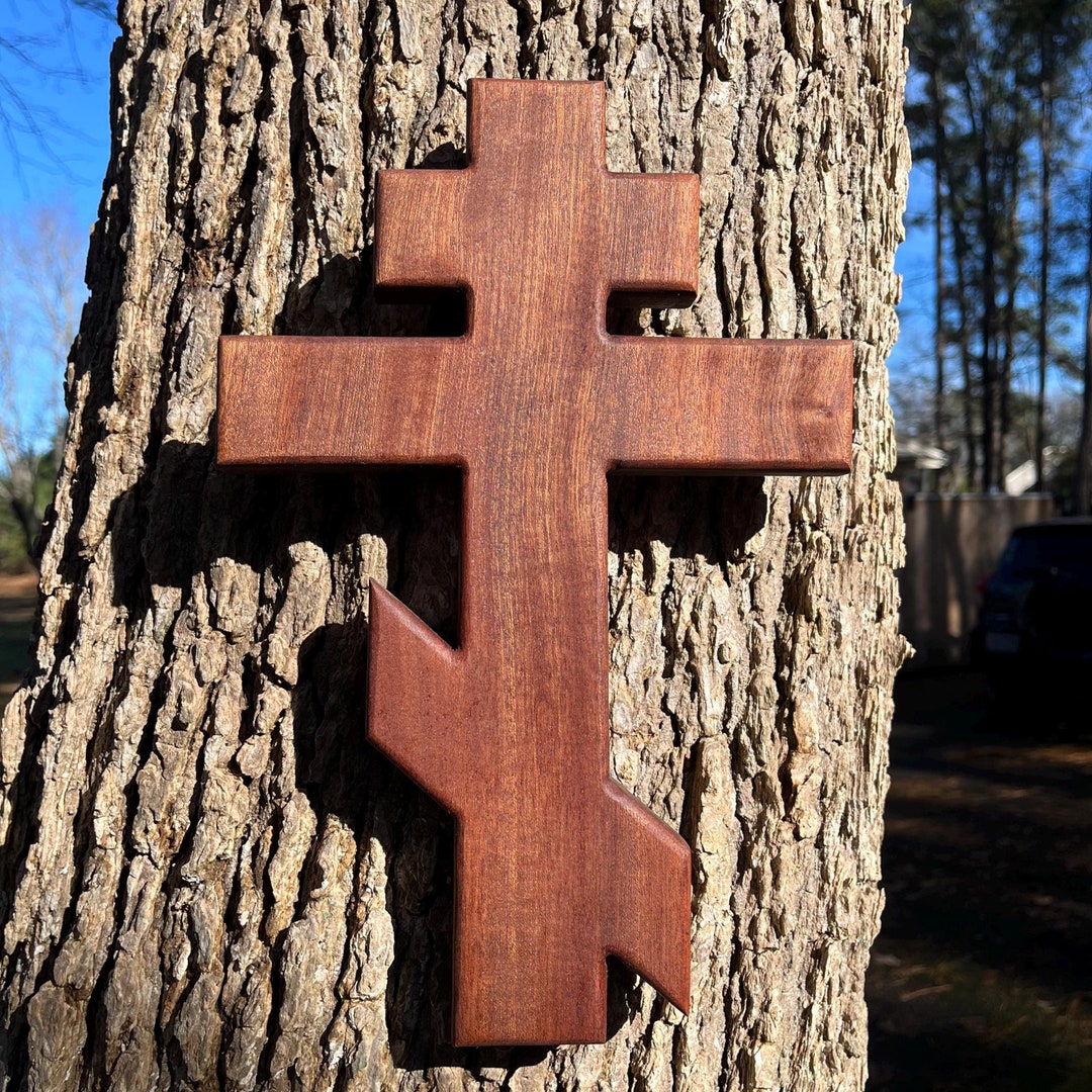 Solid Sapele Wooden Orthodox Wall Cross - Etsy