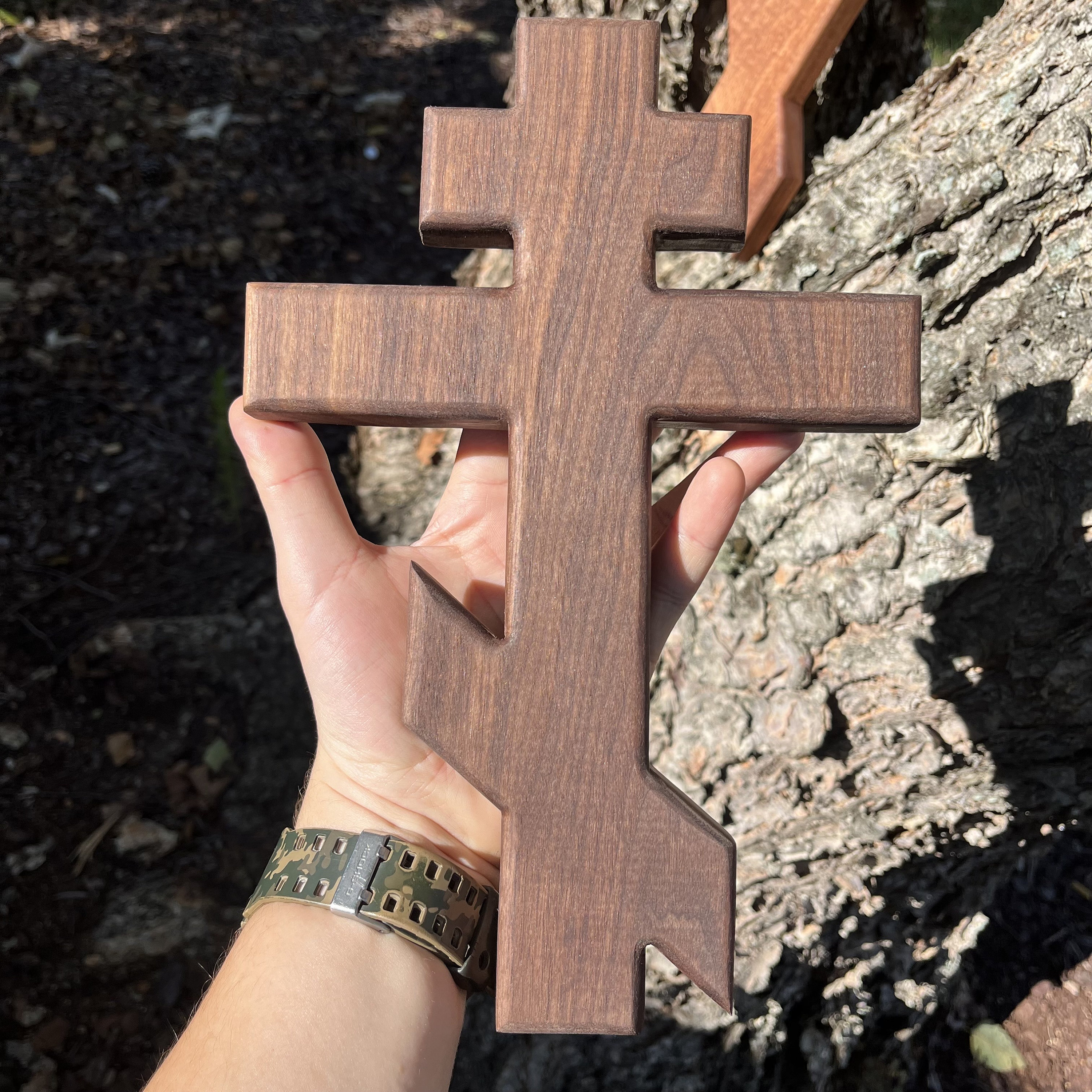 Solid Walnut Wooden Orthodox Wall Cross Large - Etsy