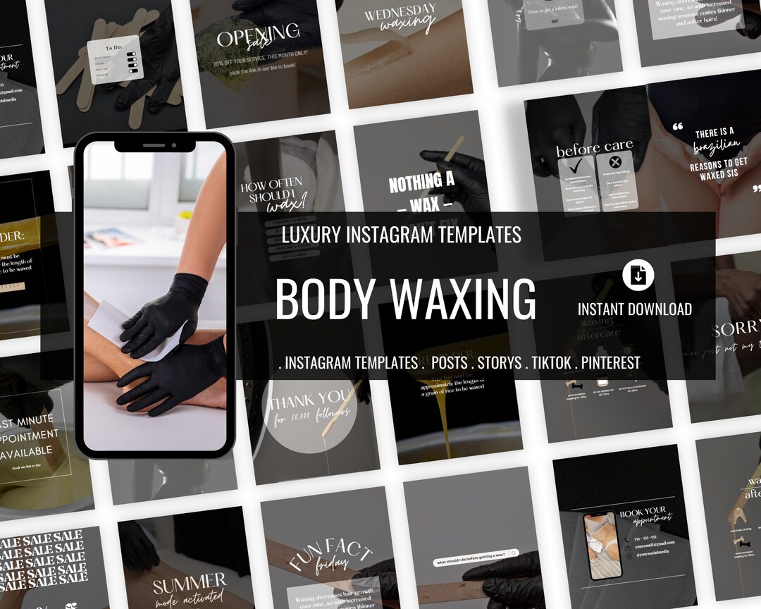 Luxury Waxing Instagram Templates for Canva Pro - Etsy