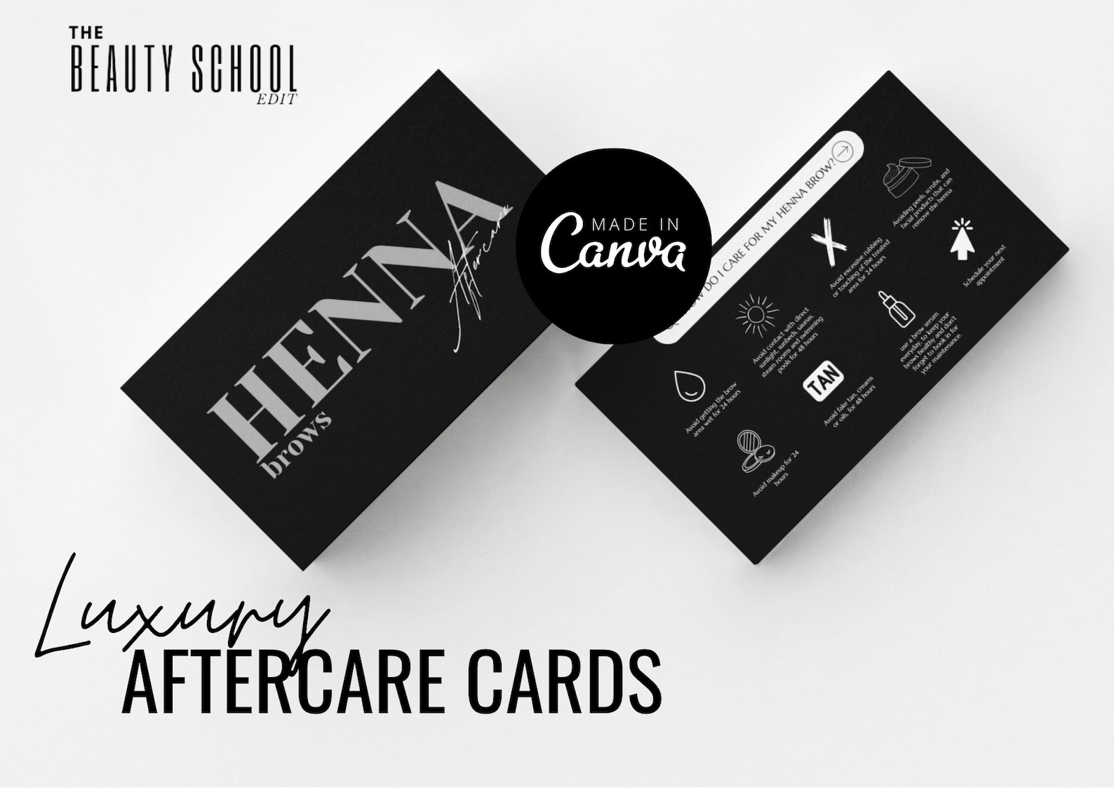 Brow Henna Aftercare, Modern Brow Henna Aftercare Card Template, Brow ...