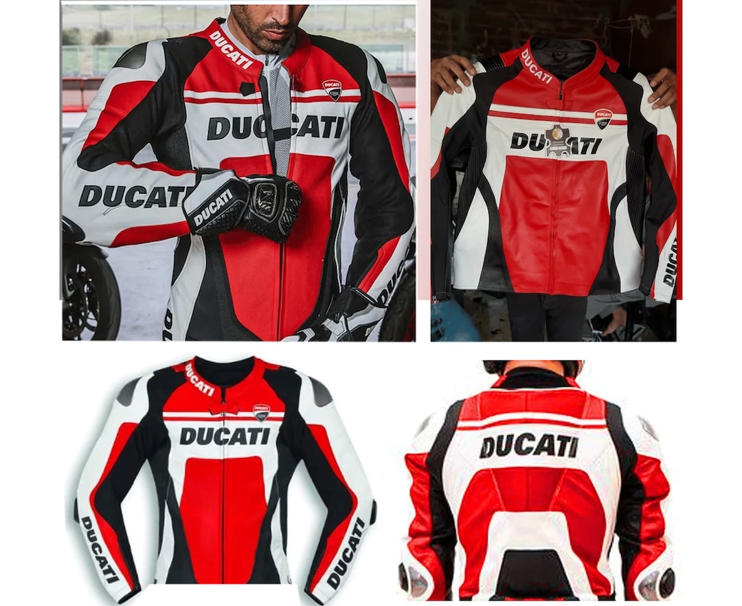 Ducati Corse C6 Motorbike Racing Leather Jacket, Men's Handmade Ducati ...