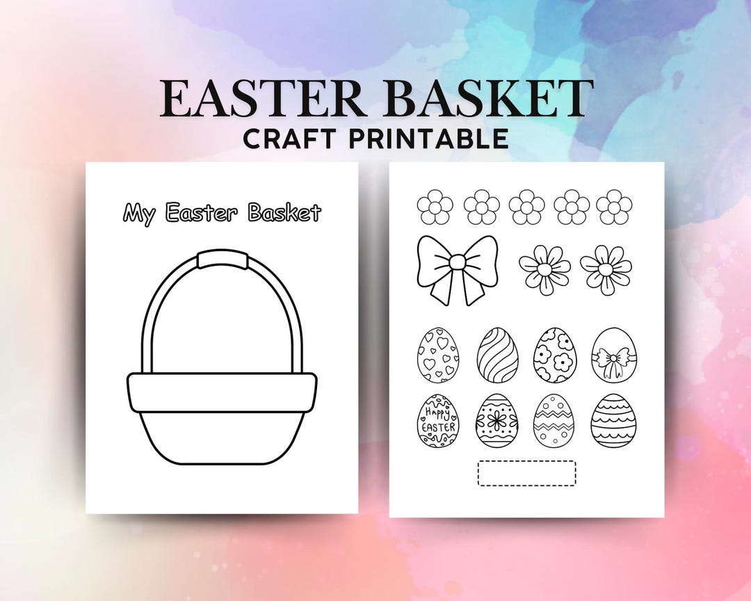 Easter Basket Craft Printable, Fun Easter Project, DIY Cut and Paste ...