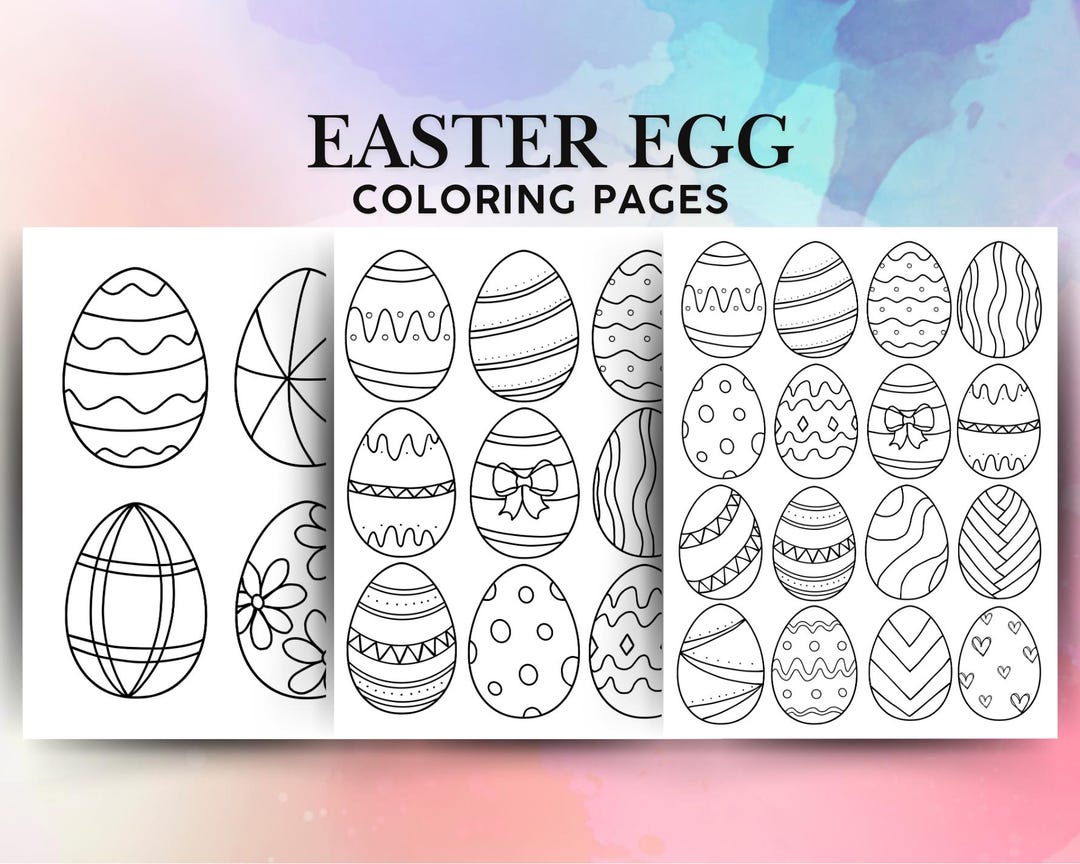 Easter Egg Coloring Pages for Kids and Adults, Preschool Easter ...