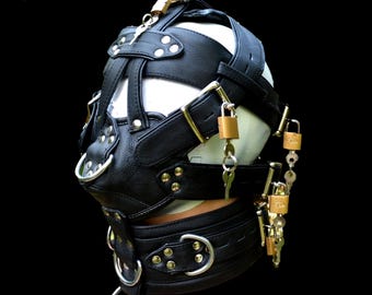 Leather Muzzle Head Harness Adjustable Leather Face Hood - Etsy