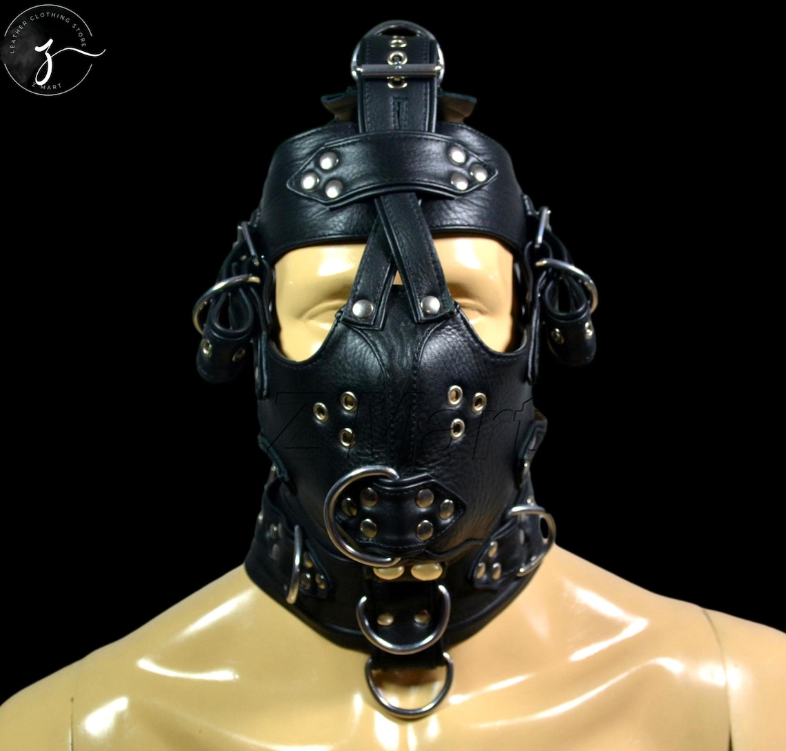 Leather Muzzle Head Harness Adjustable Leather Face Hood - Etsy