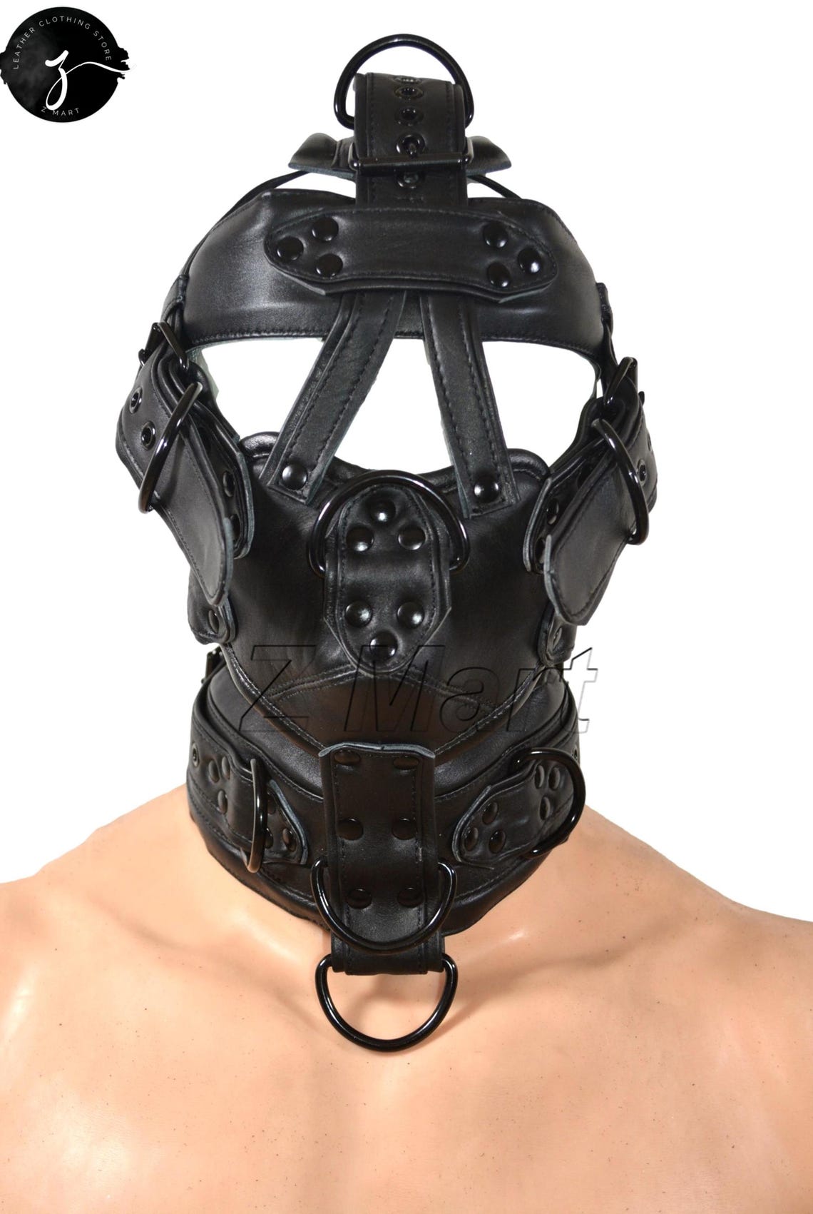 Leather Muzzle Head Harness Adjustable Leather Face Hood - Etsy