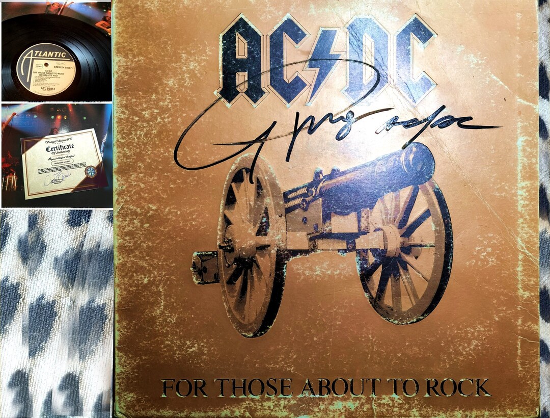 AC/DC for Those About to Rock Genuine Autographed by A.young Certified ...