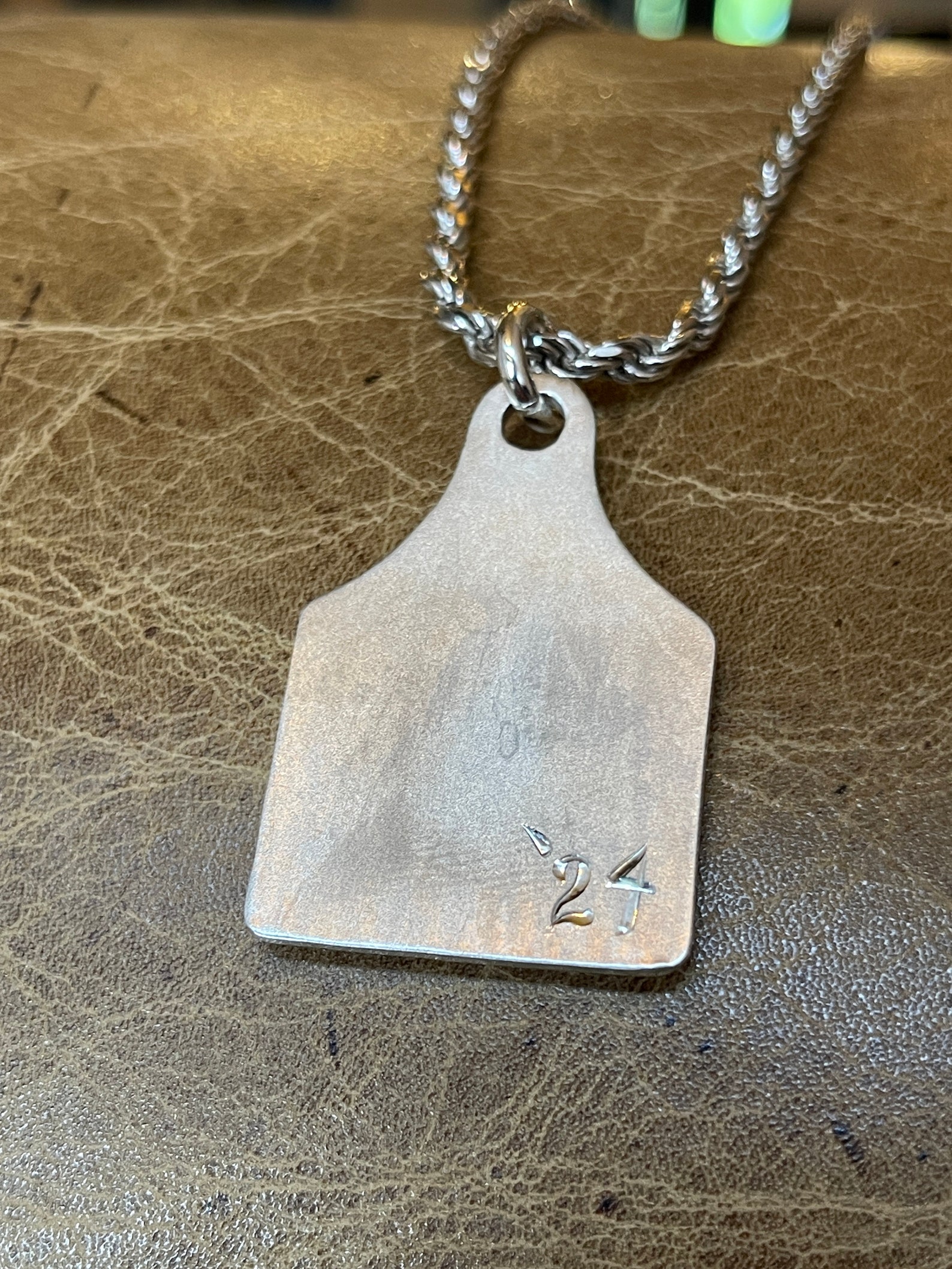 Custom Cow Ear Tag Pendant With Brand - Etsy