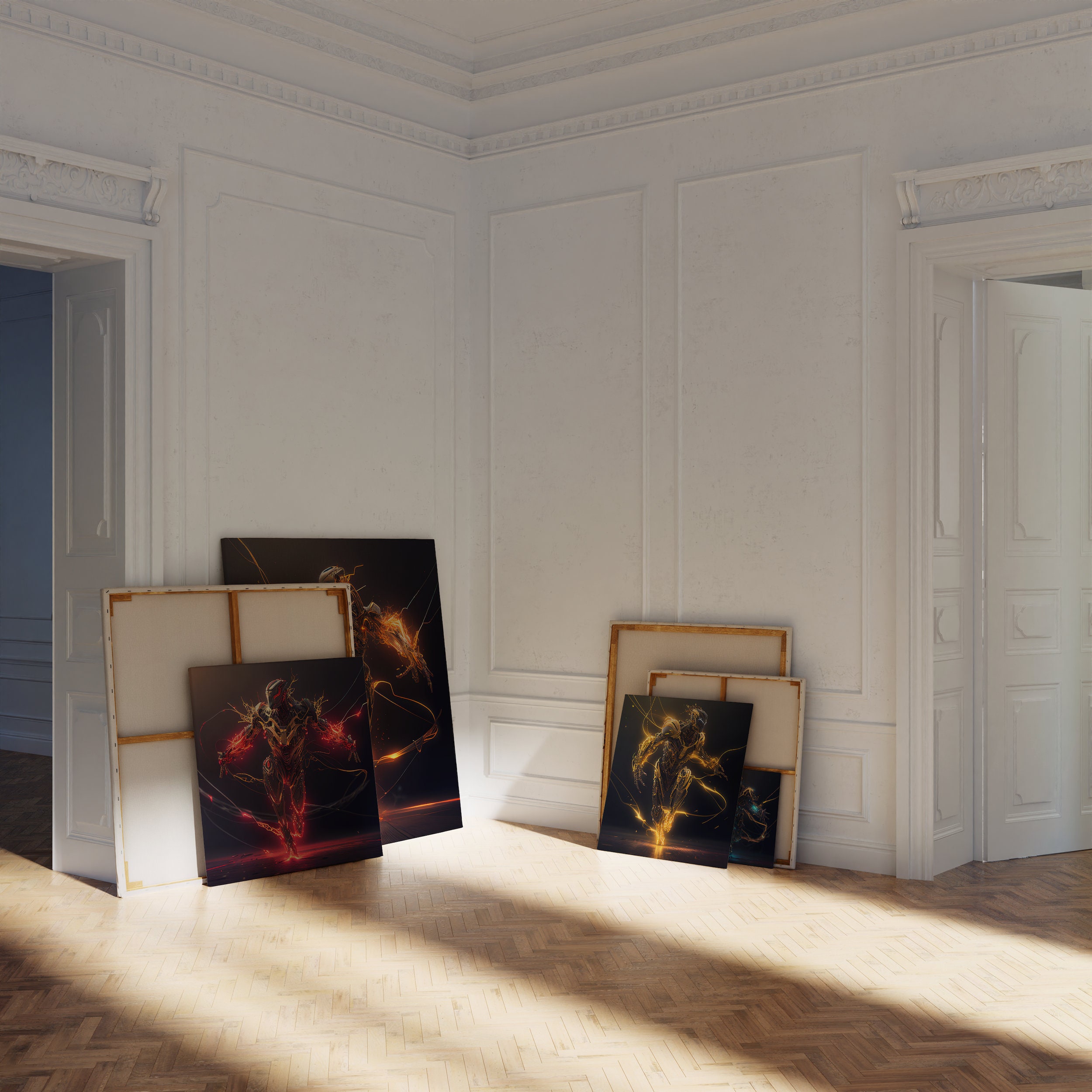 Digital Download & Print Art Cyborg With Neon Coloured Wires Online Use ...