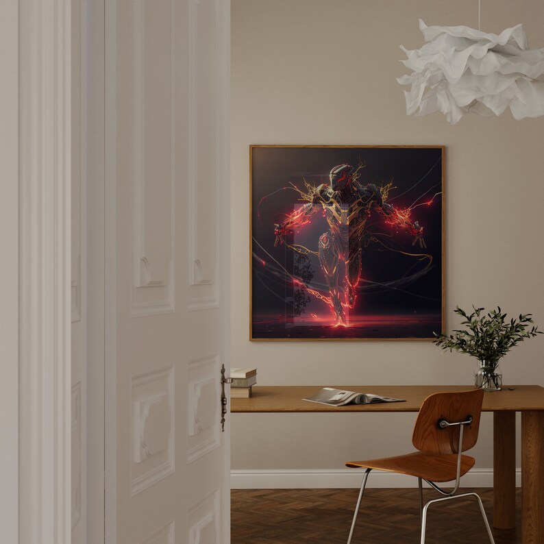 Digital Download & Print Art Cyborg With Neon Coloured Wires Online Use ...