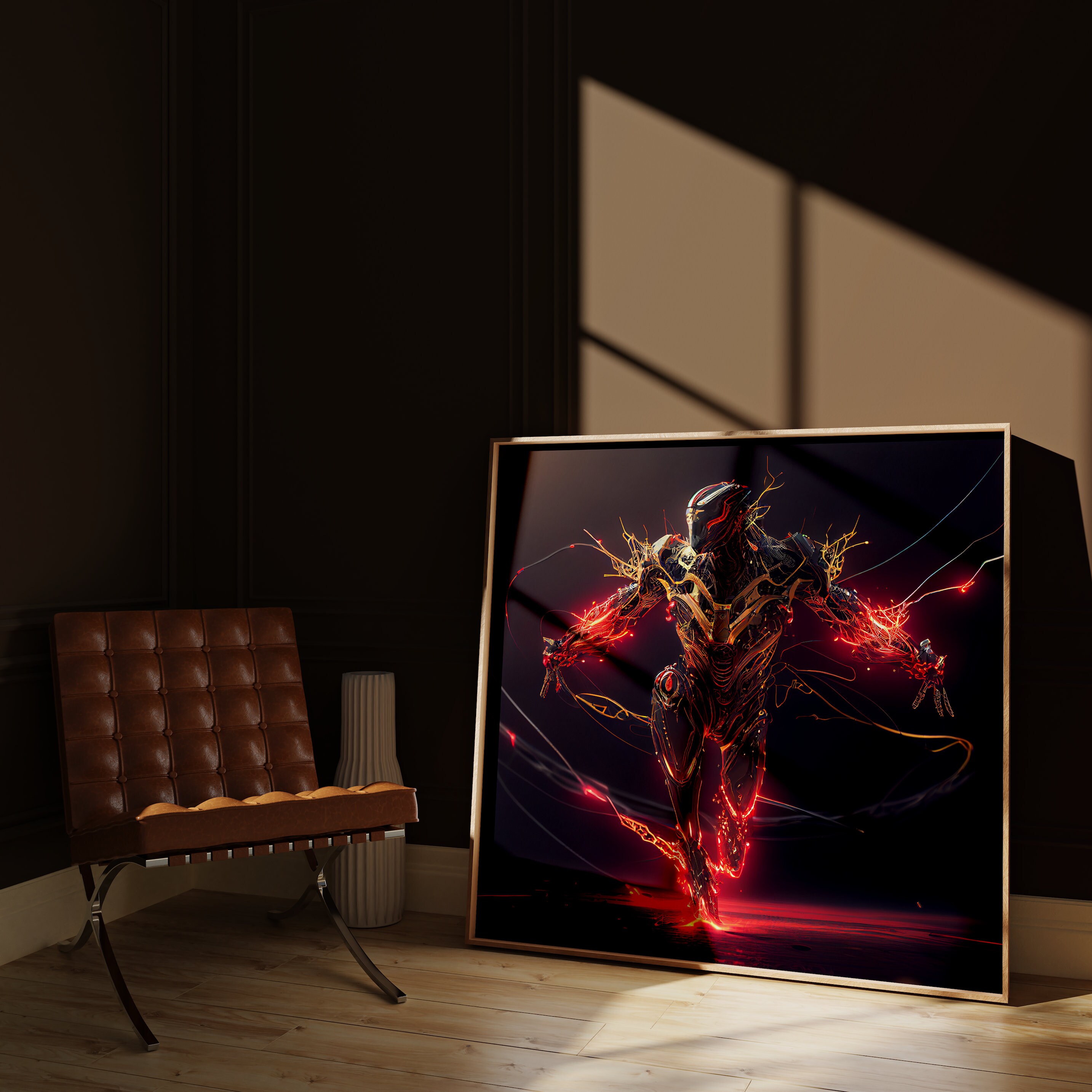 Digital Download & Print Art Cyborg With Neon Coloured Wires Online Use ...