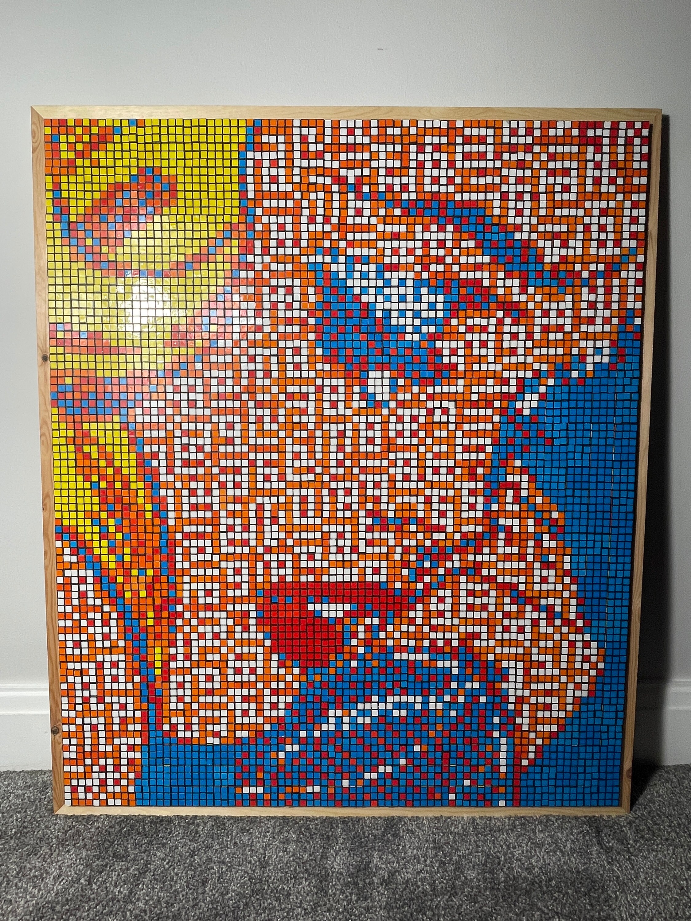 Comic Style Rubik Cube Art, Pop Art Inspired Masterpiece, Wall Art ...