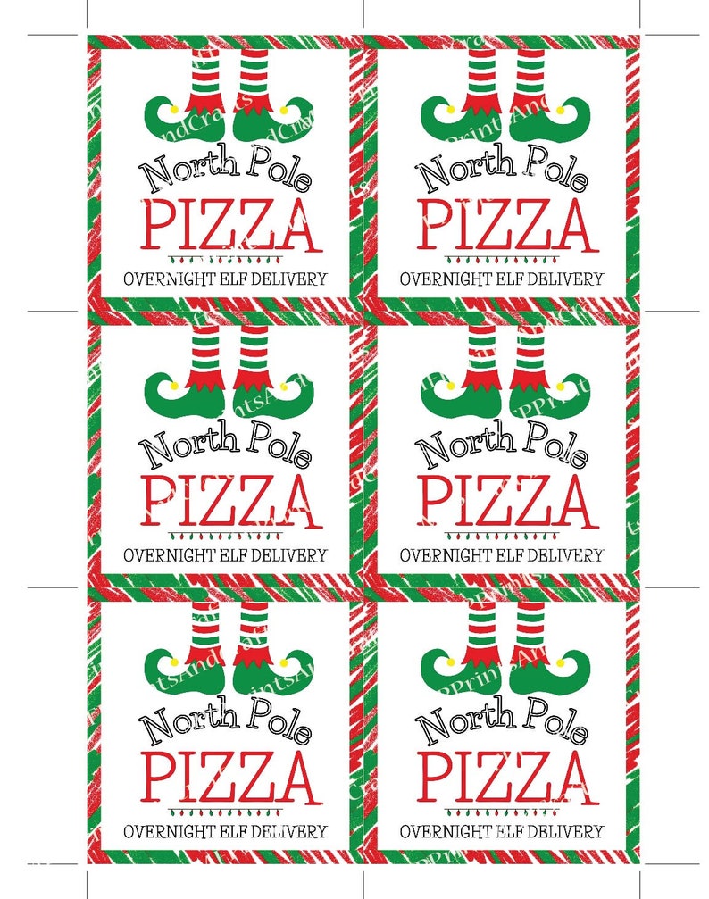 Elf Pizza Box Label - Etsy