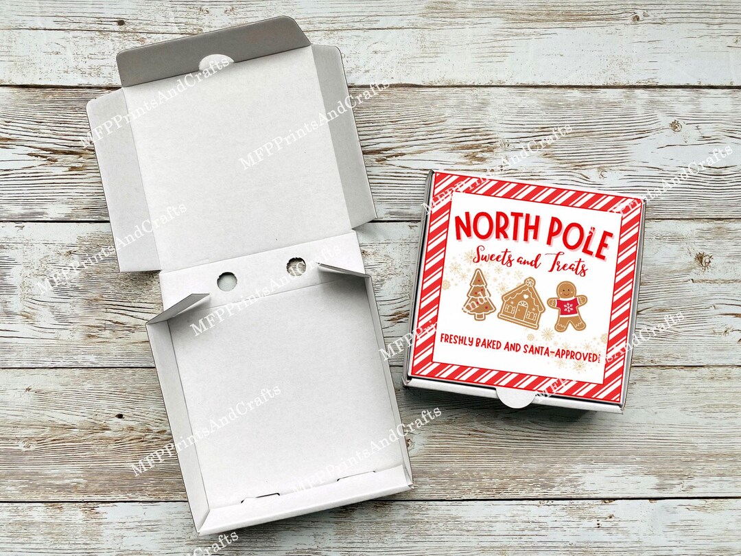 North Pole Sweets & Treats Mini Pizza Boxes (3.5"x3.5") - Etsy