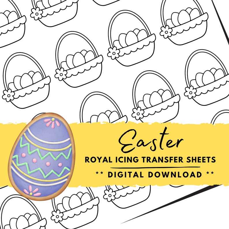 Easter Royal Icing Transfer Sheets - Easter Baskets (4 Sizes) - Etsy