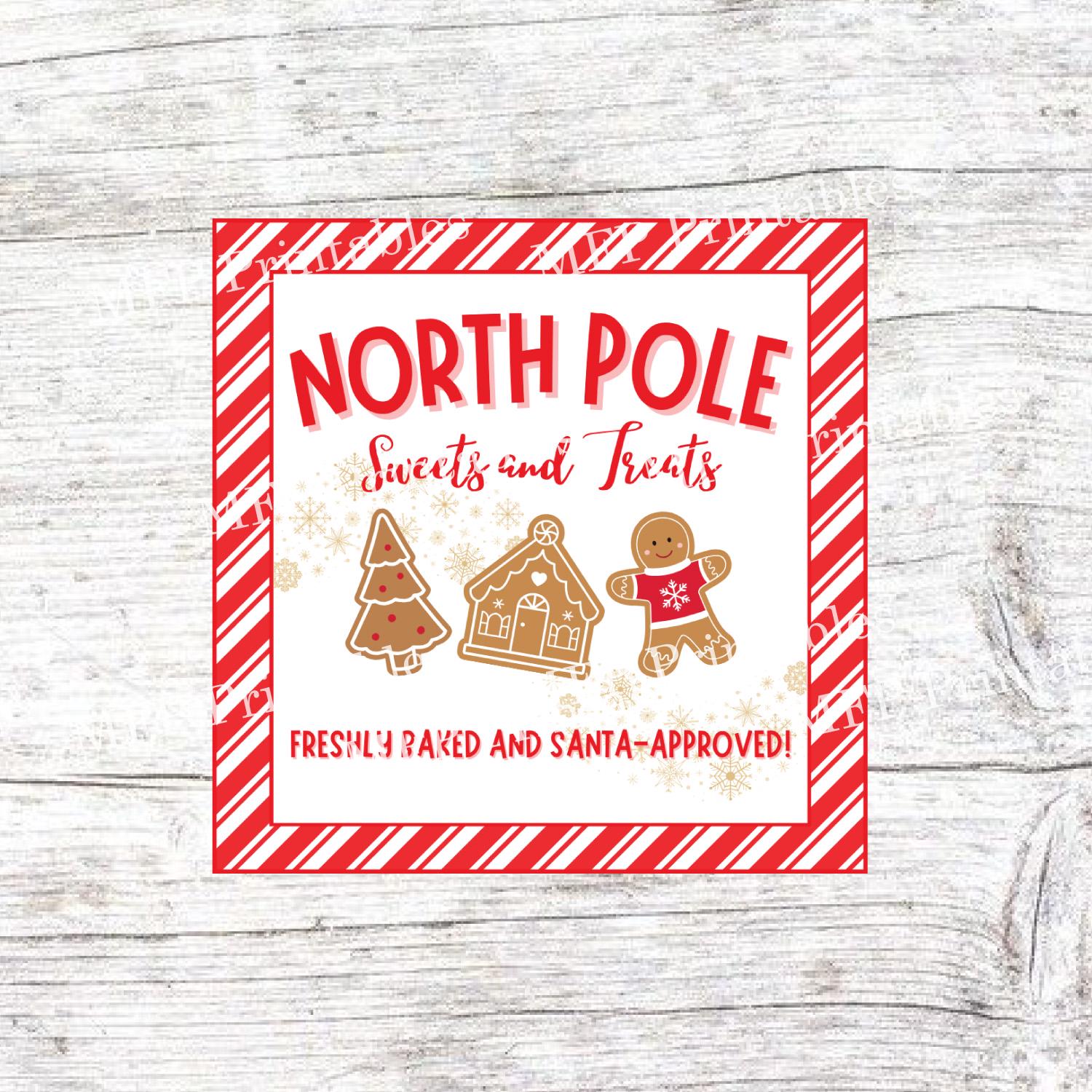 North Pole Sweets and Treats Mini Pizza Box Label - Etsy