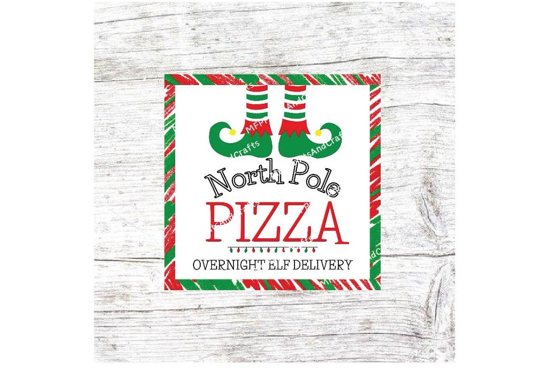 Elf Pizza Box Label - Etsy