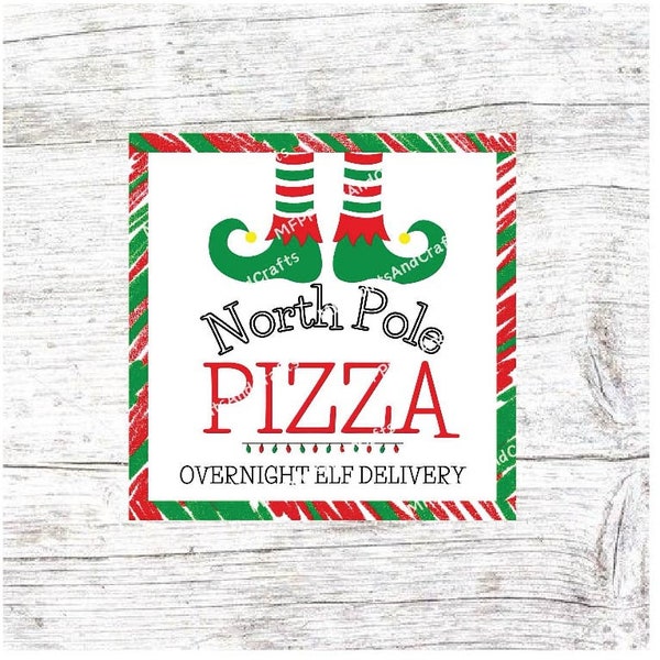 Elf Pizza Box Labels - Etsy