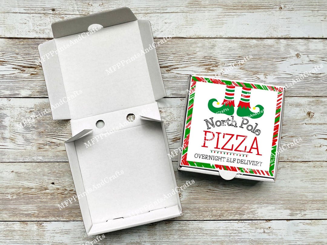 North Pole Pizza Mini Pizza Boxes (3.5"x3.5") - Etsy