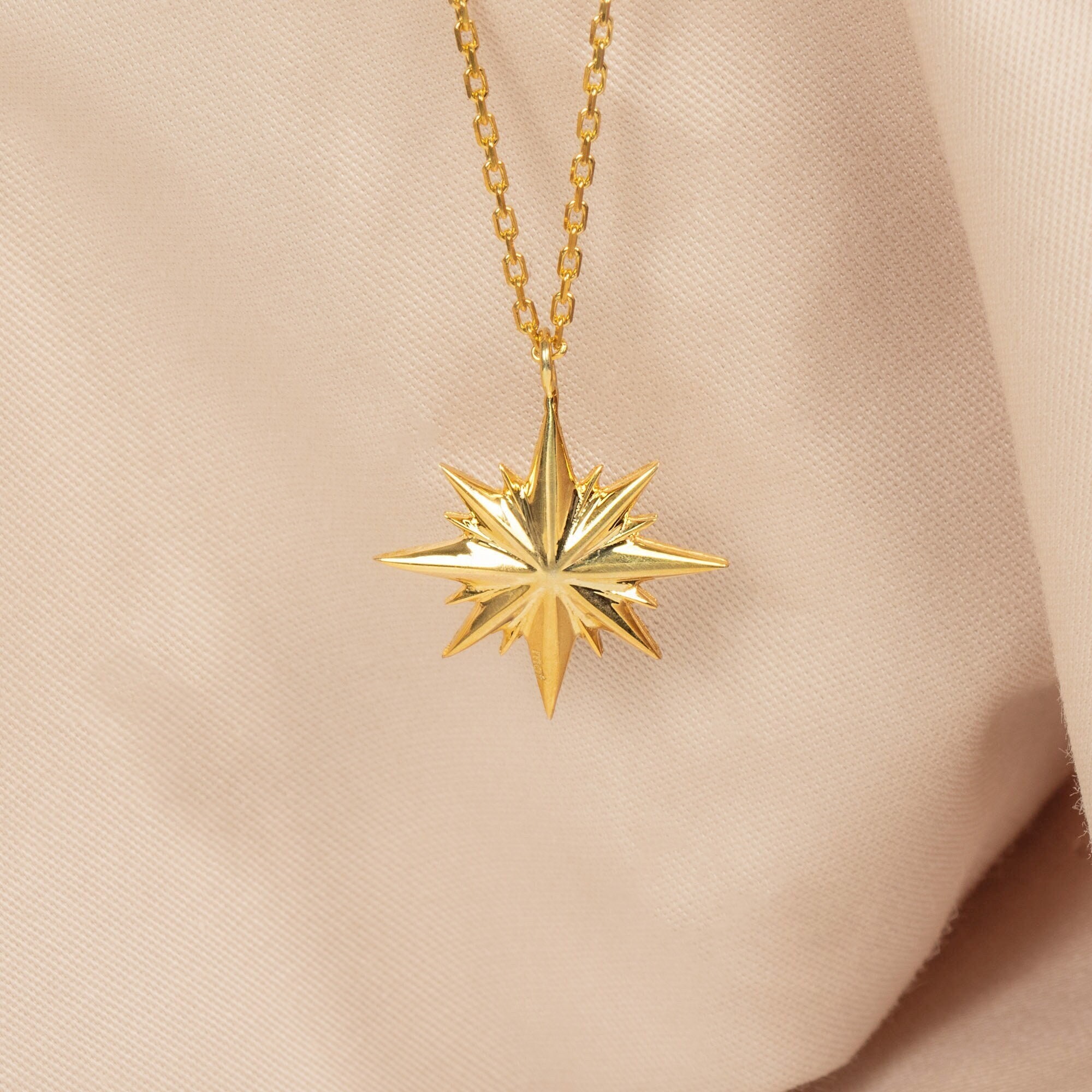 Northstar Necklace for Men Silver Star Pendant & Chain Gift for Him ...