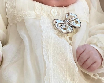 Silver Pacifier Clip. Silver Plated Pacifier Holder. Baby Gift. New ...