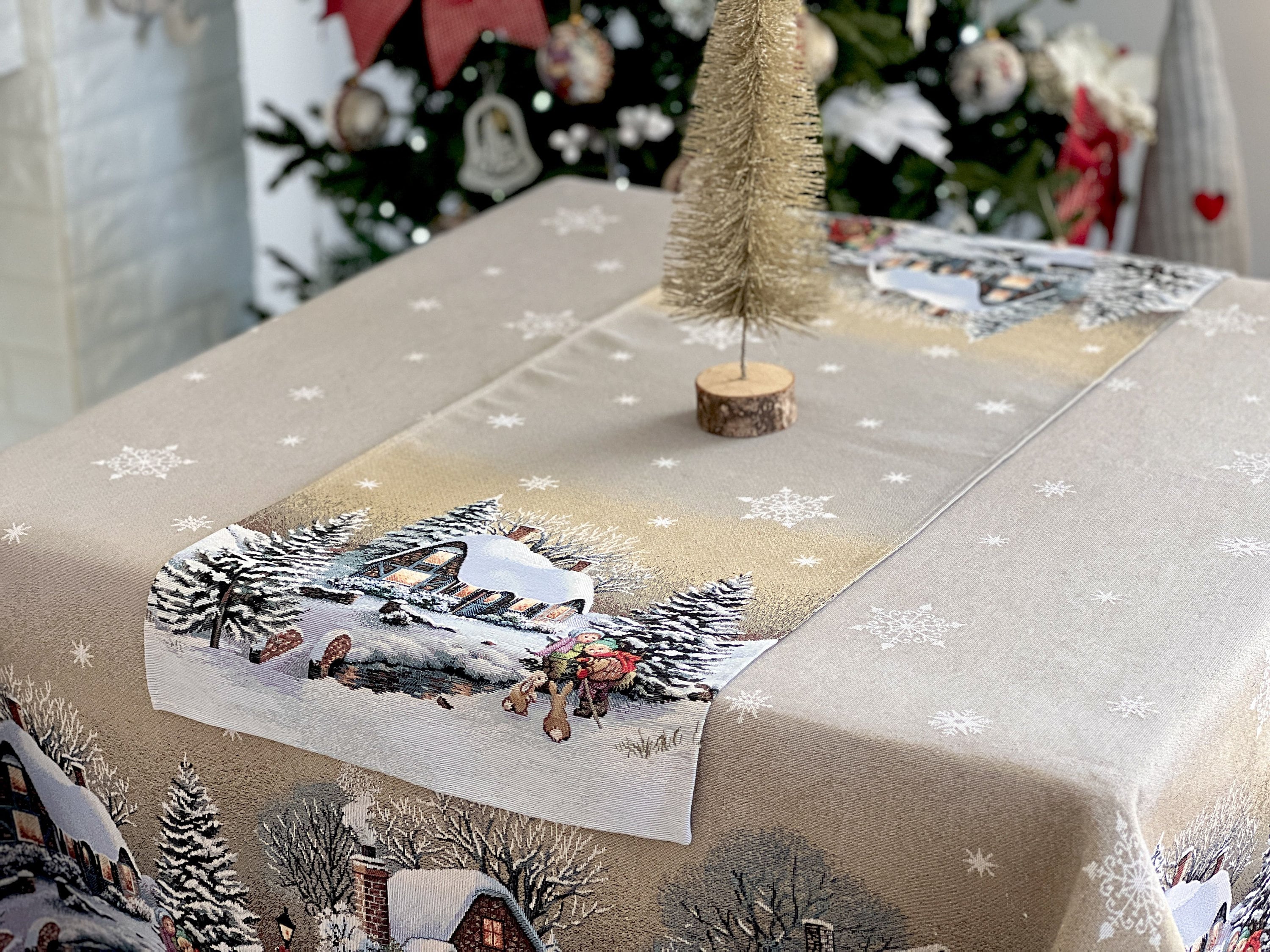 Cozy Winter Holiday Christmas Tablecloth - Etsy Canada