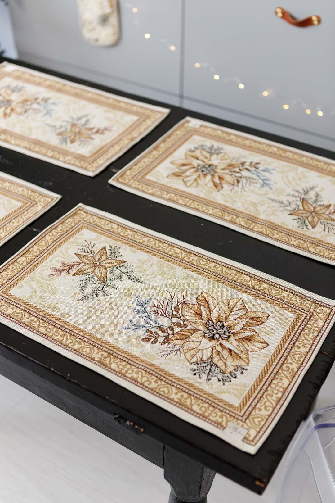 Elegant Gold Christmas Placemats Shimmering Festive Table Decor ...
