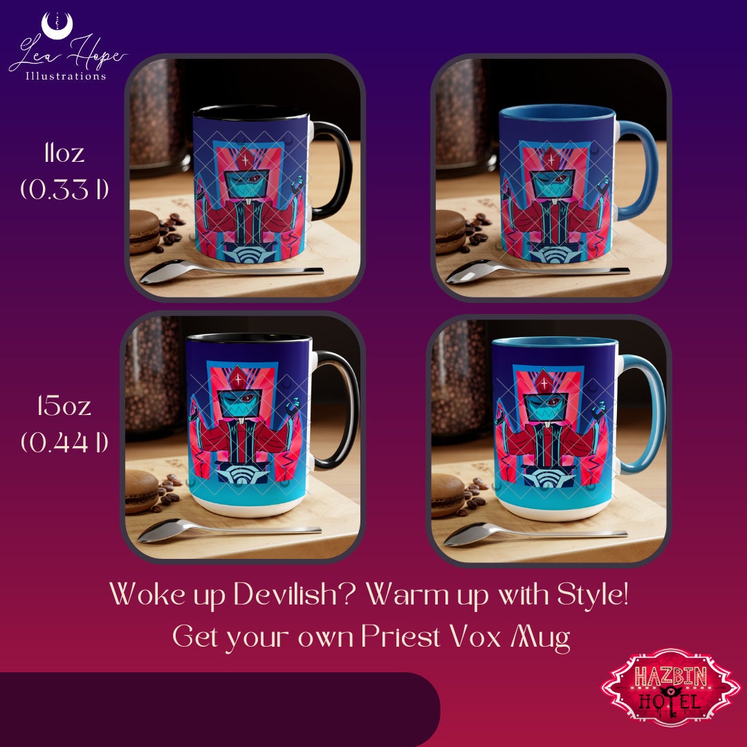 PRIEST Vox Mug, Hazbin Hotel, Vox, TV Demon, TV, Sinner, Coffee, Tea ...