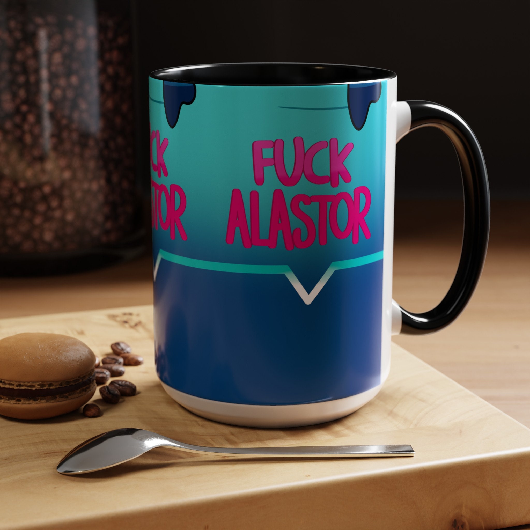 Hazbin Hotel Mug: "f**k Alastor" Fan Art, Colorful Handle - 11oz/15oz ...
