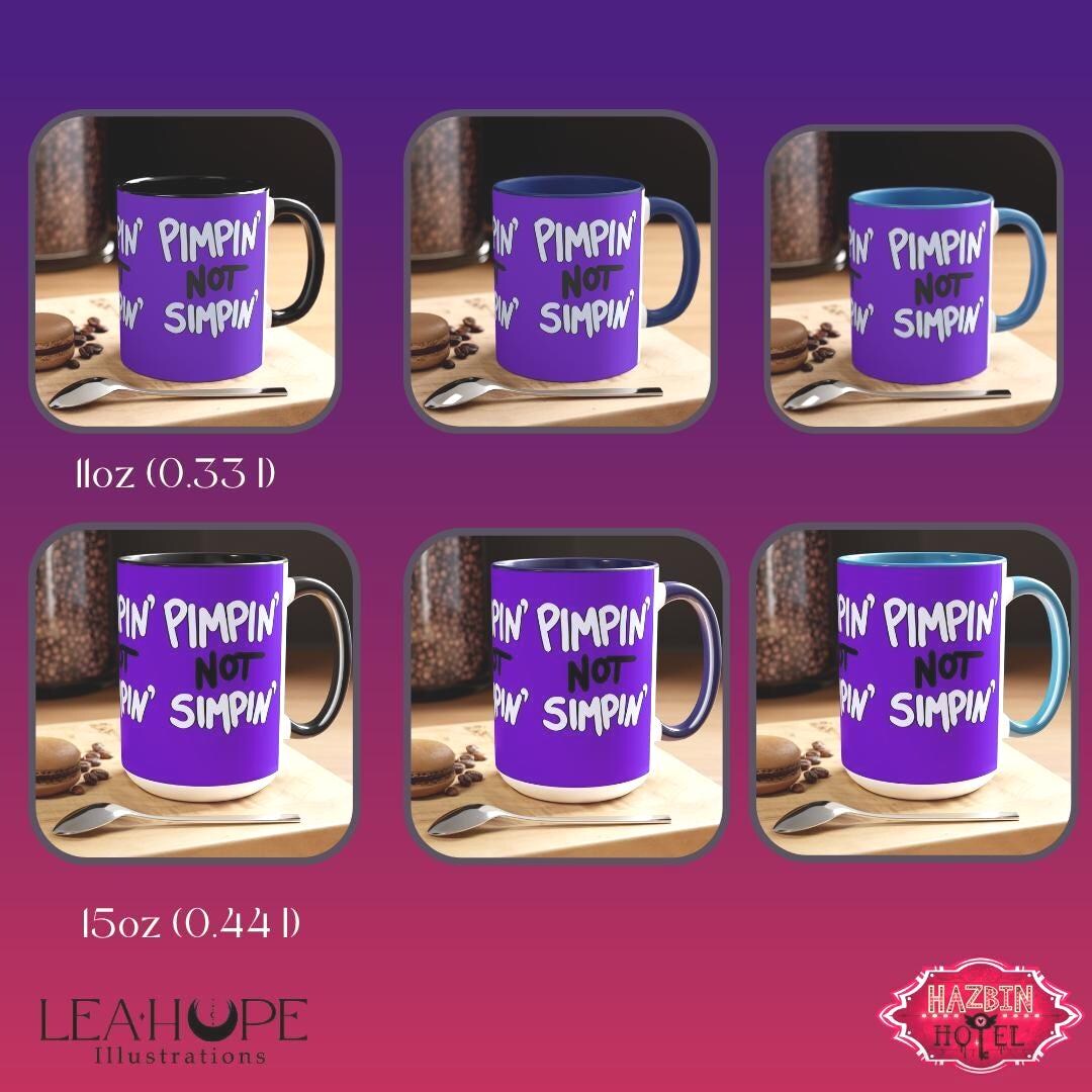 Hazbin Hotel Valentino's Mug - 'pimpin Not Simpin' Ceramic Coffee ...