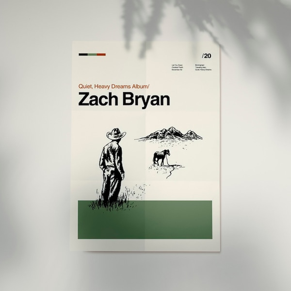 Zach Bryan Quiet Heavy Dreams Poster - Etsy