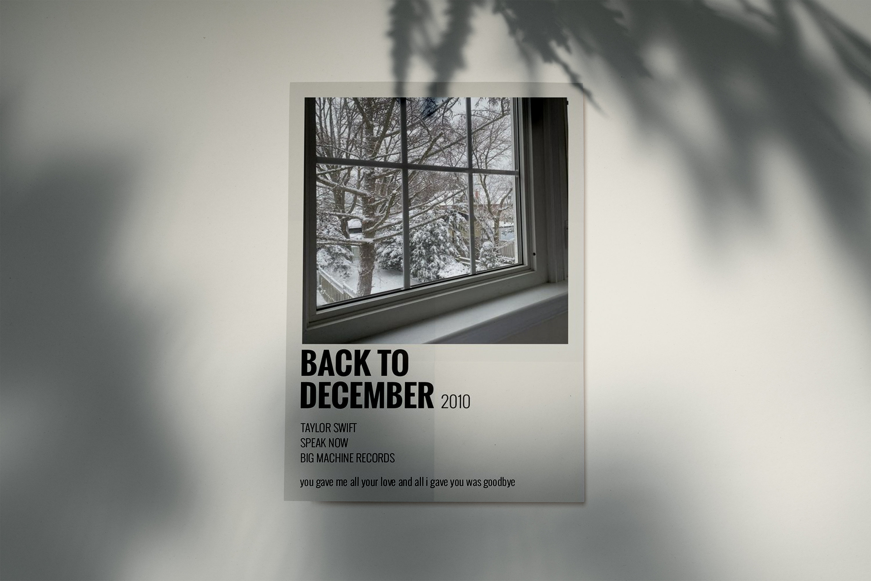 Taylor Back To December Albums Graphic Poster sold by Steling Burnett ...