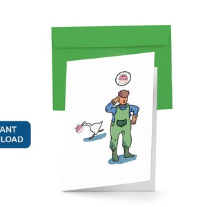 Gaming Birthday Card Goose Birthday Card Nerdy Funny Birthday Card Card ...