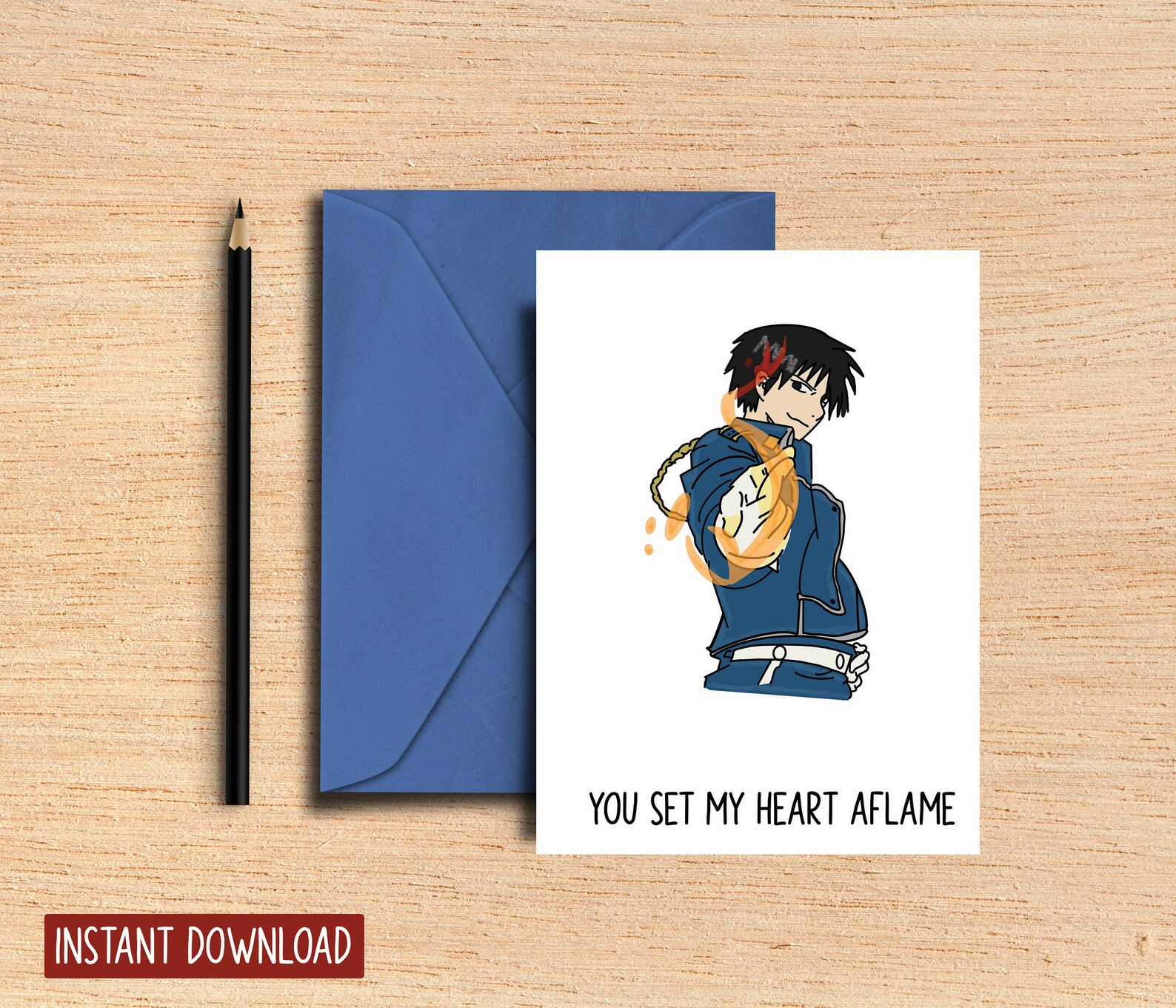 Anime Birthday Card Anime Love Card Valentines Card Cute - Etsy