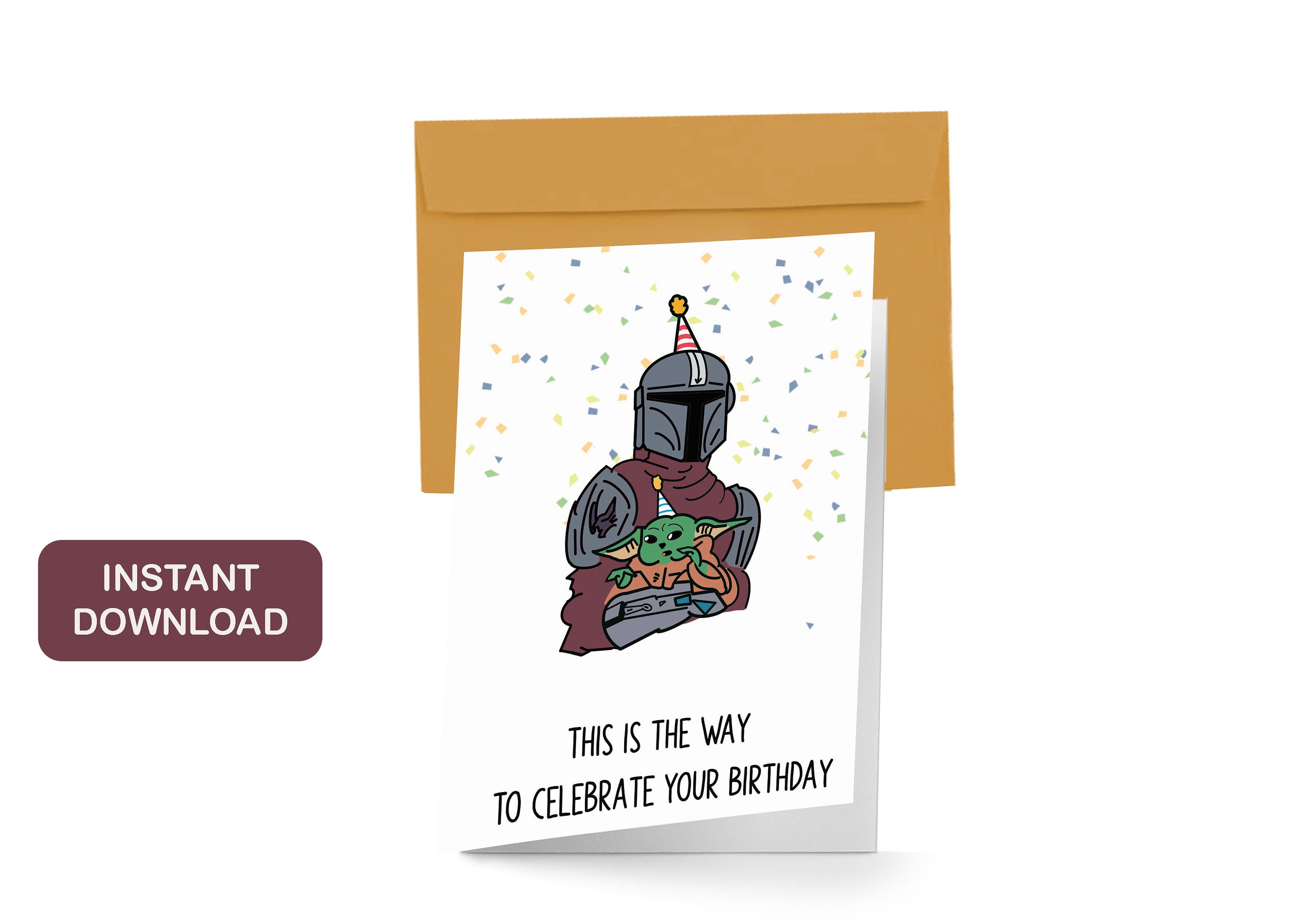 Mando and Grogu Birthday Card Cute Nerdy Baby Yoda Pun - Etsy Australia
