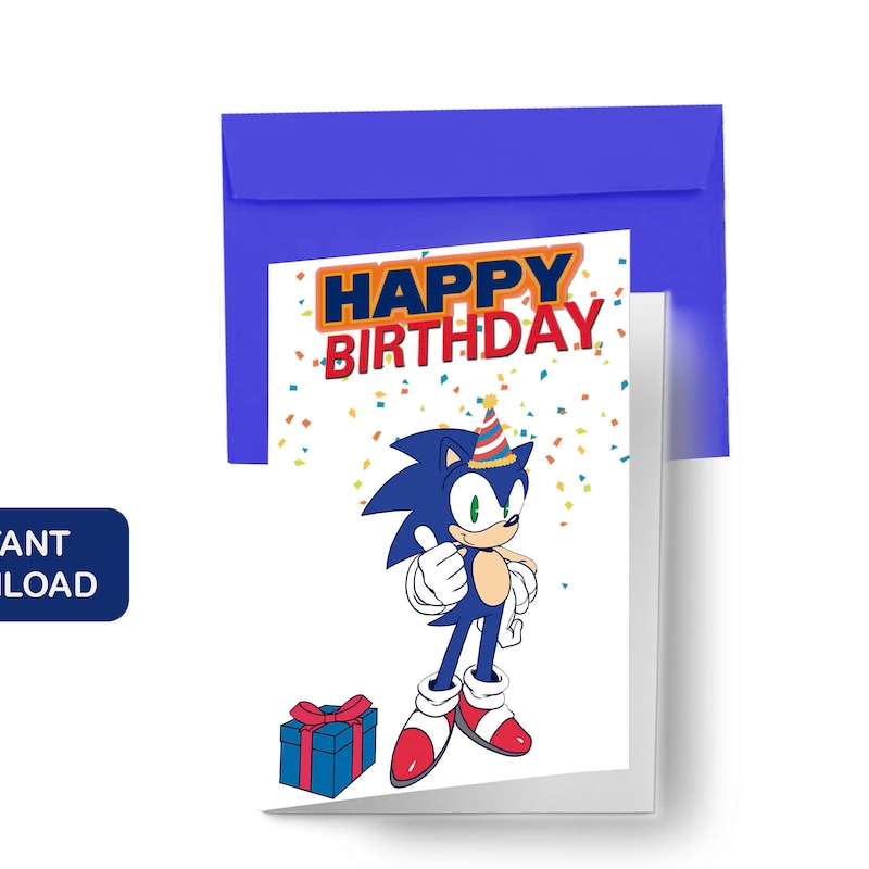 Sonic Birthday Card - Etsy