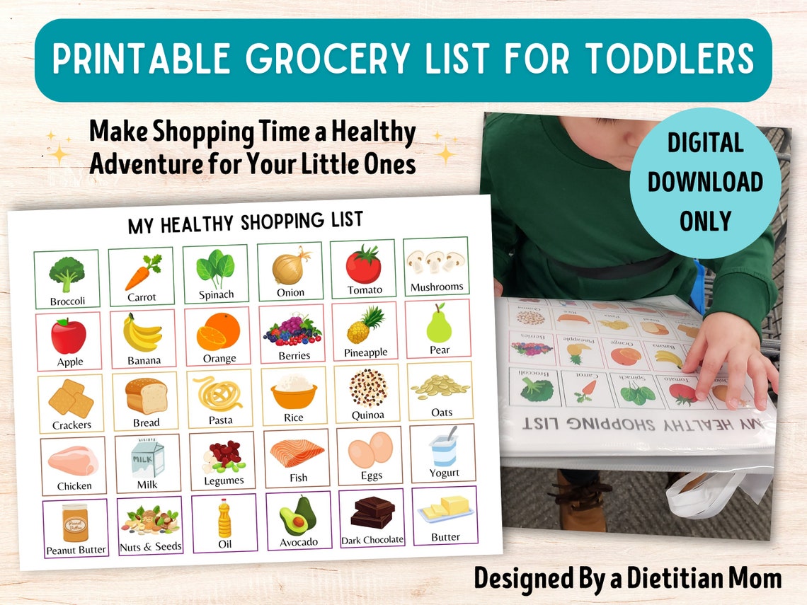 Printable Grocery Store List for Kids, Designed by Dietitian Mom ...