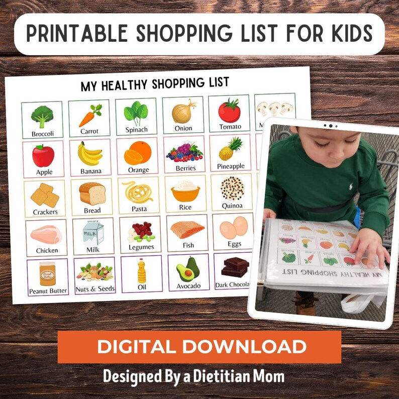 Printable Grocery Store List for Kids, Designed by Dietitian Mom ...