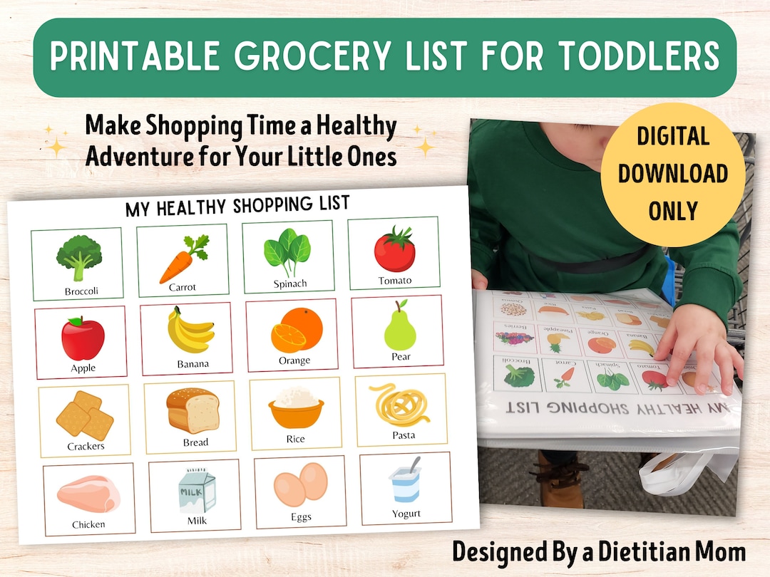 Printable Grocery Store List for Toddlers, Designed by Dietitian ...