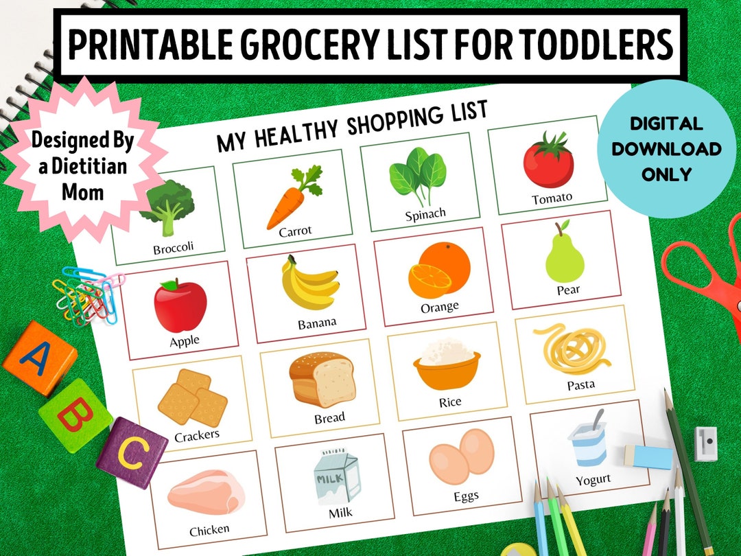 Printable Grocery Store List for Toddlers, Designed by Dietitian ...