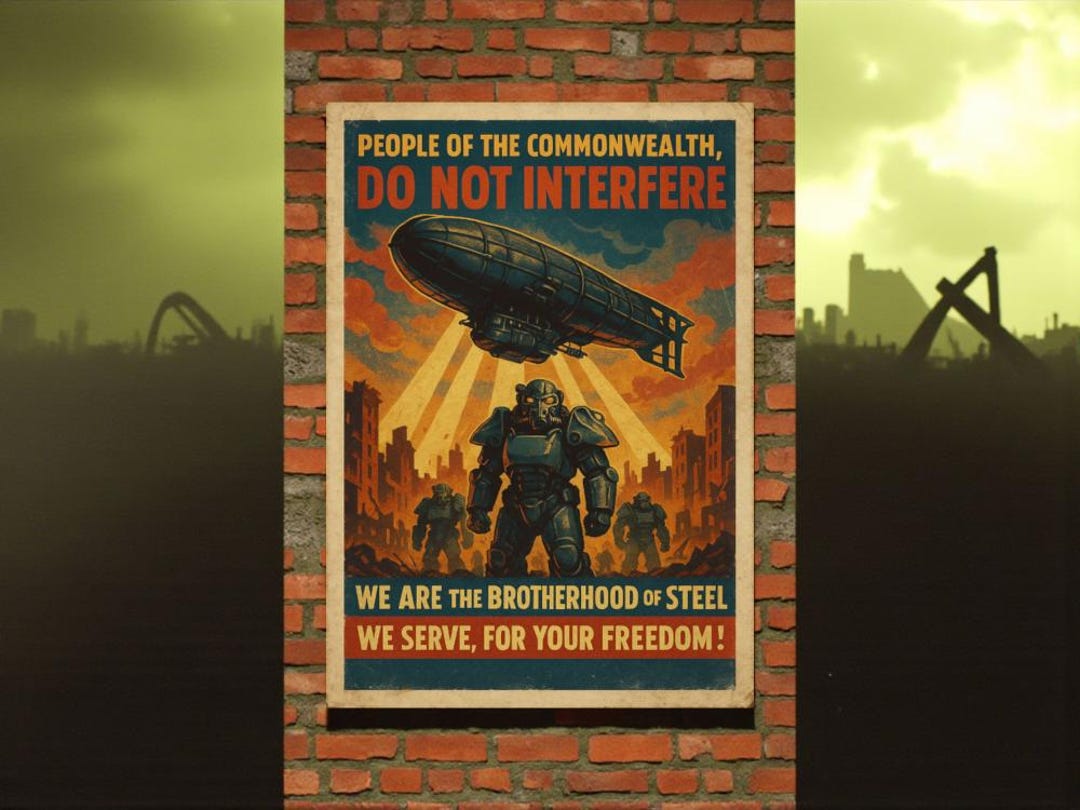 Brotherhood of Steel Poster – Digital Download | Fallout-inspired Wall ...
