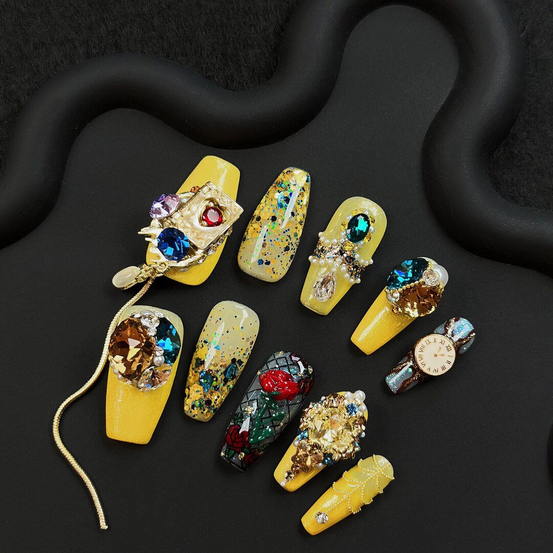 Princess Belle Beauty and the Beast Onailsun 3D Bling Gemstone Nail ...