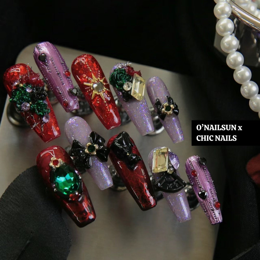 Lady Tremaine Onailsun Chic Bling Fairy Dark Style Color Mix Textured ...