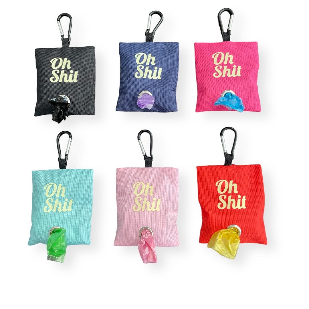 Oh Shit Poop Bag Holder, Dispenser and Poop Bag Roll, Funny Gift for a ...