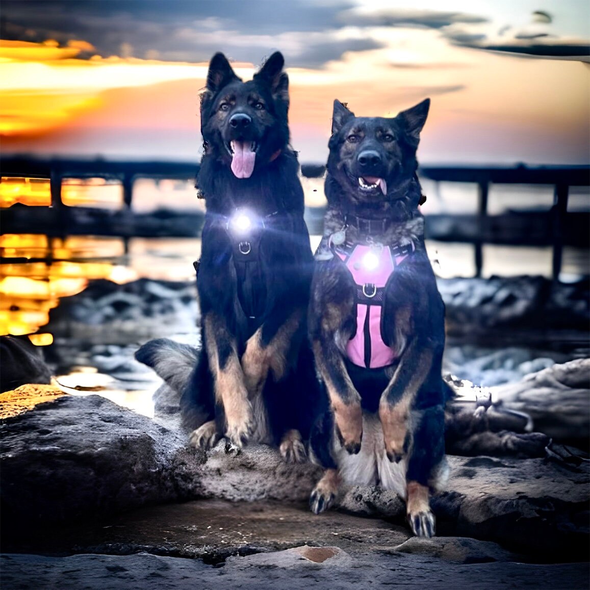 Embroidered Reflective LED Dog Harness Comfortable, Stylish, Light ...